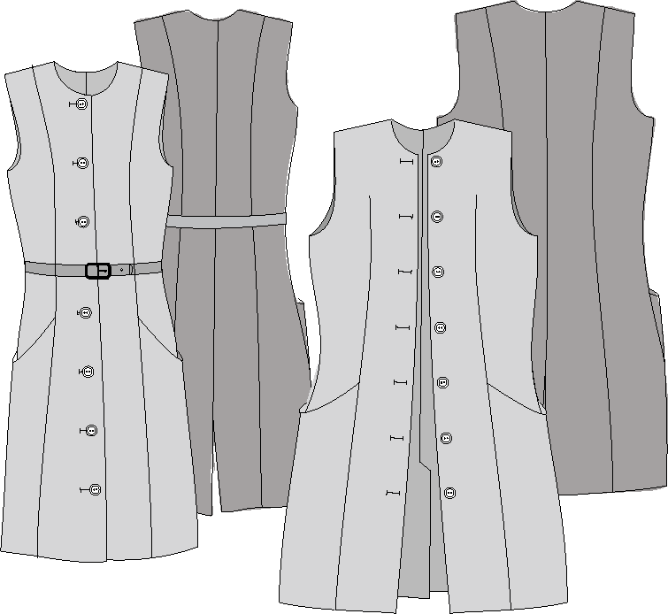 Panel Coat Dress PDF Sewing Pattern by Angela Kane